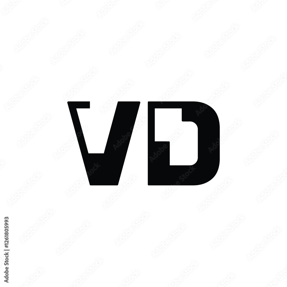 VD monogram logo design letter text name symbol monochrome logotype ...