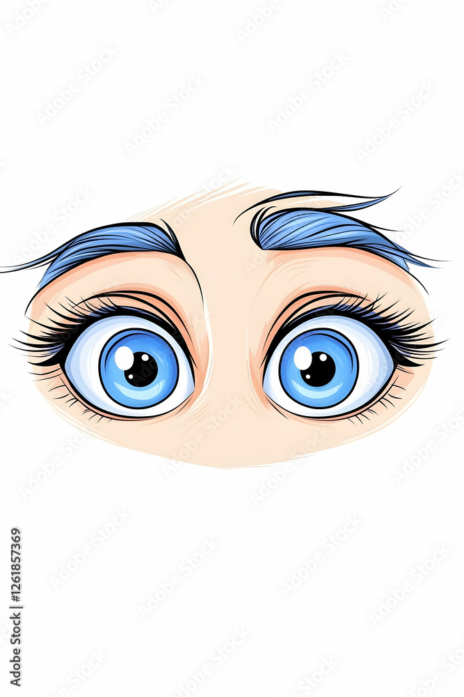 Cartoon Eyes in Surprise, showing human emotion in close-up for design ...