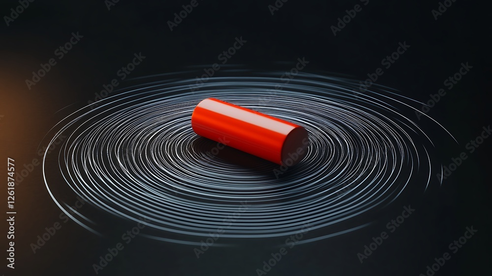 Magnetic flux lines around a bar magnet in 3D representation Stock ...