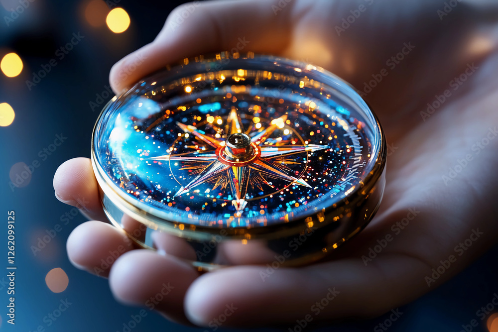 Finding Your True Path: Person Holding a Compass with Arrows Pointing ...