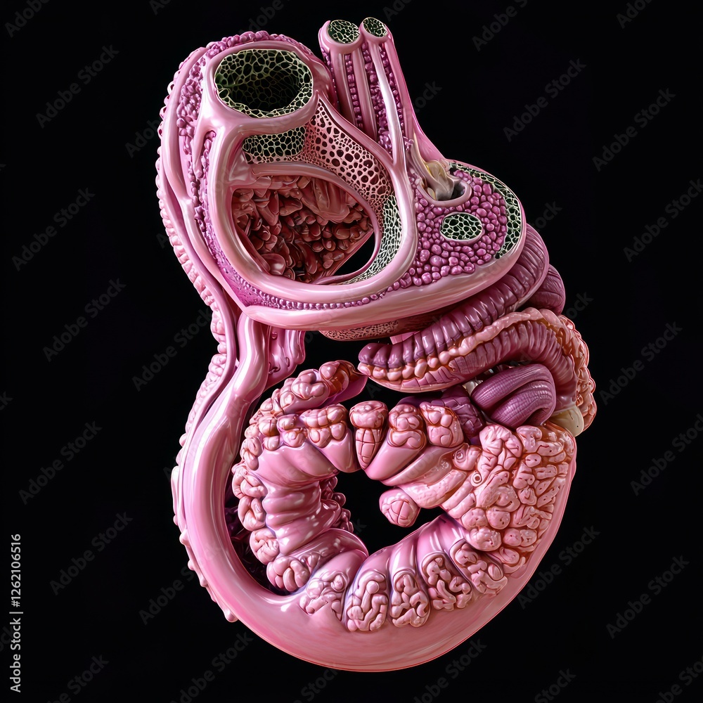 Visual representation of stomach structure, exploring the gastric ...