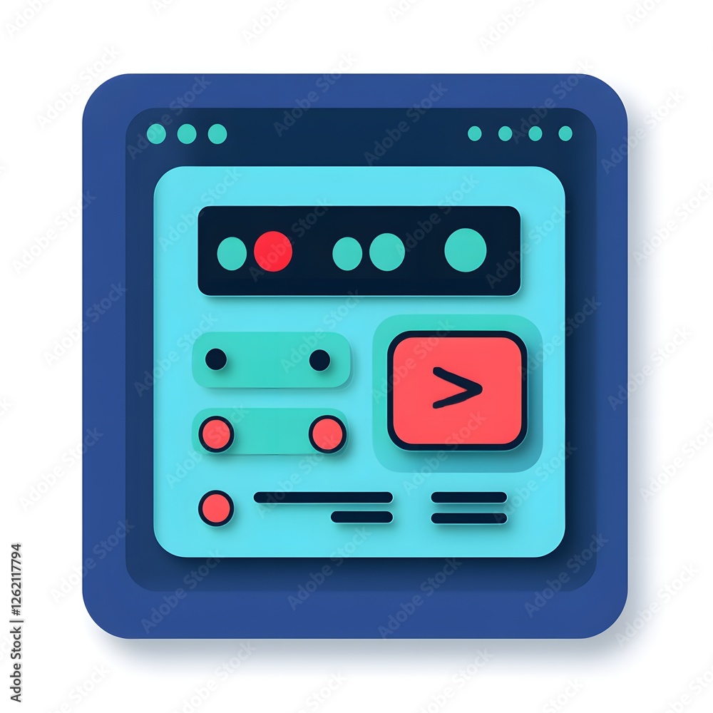 Web page design interface, UI layout, settings, video playback Stock ...