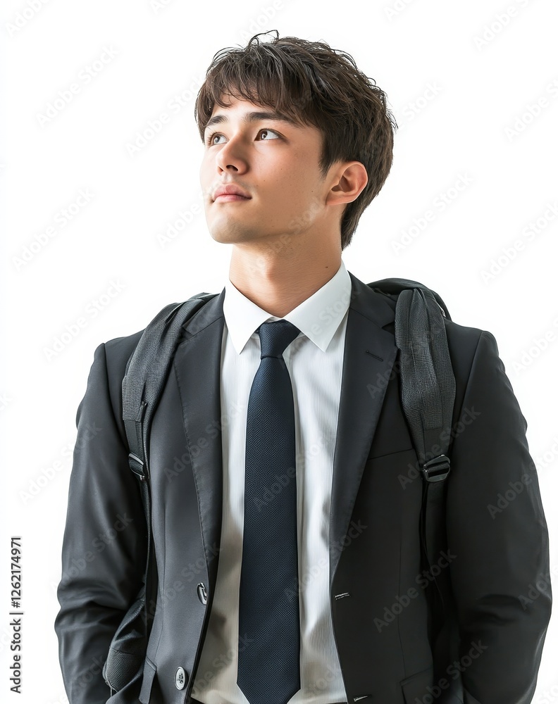 Young Japanese businessman in formal wear portrait of confident ...