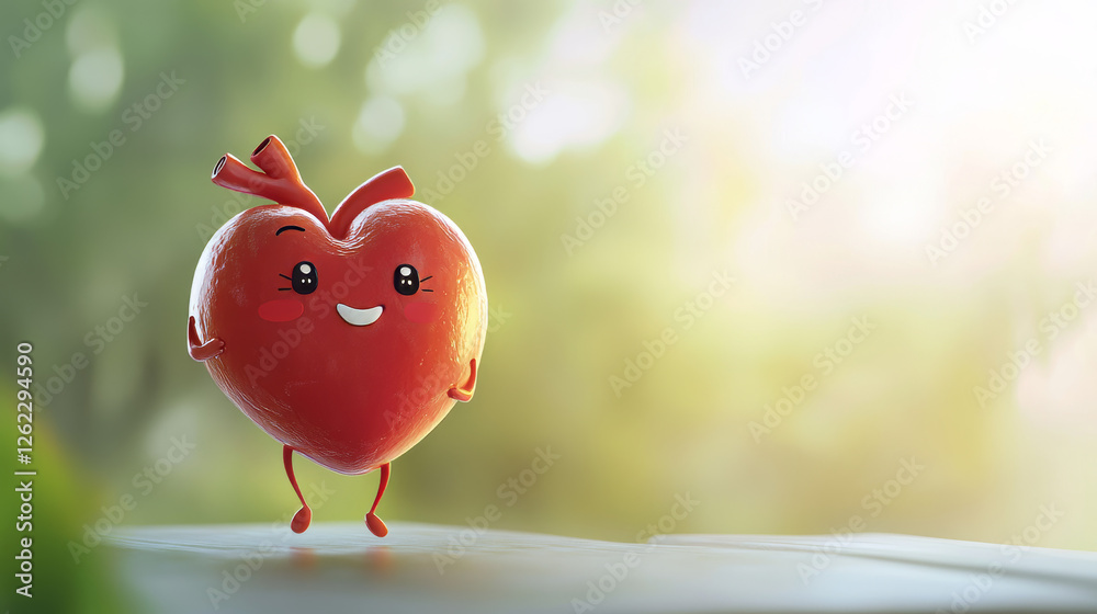 Cartoon human heart body organ character. Vector healthy anatomical ...