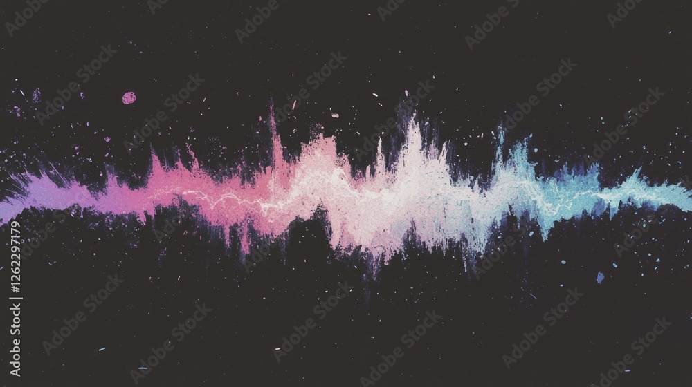 The depiction of sine wave patterns flowing across a dark background ...