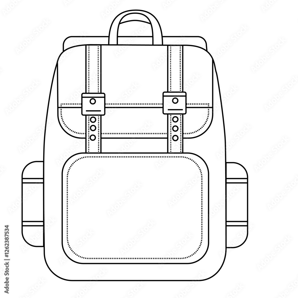 Backpack Coloring Pages for Kids Printable School Bag Outline ...