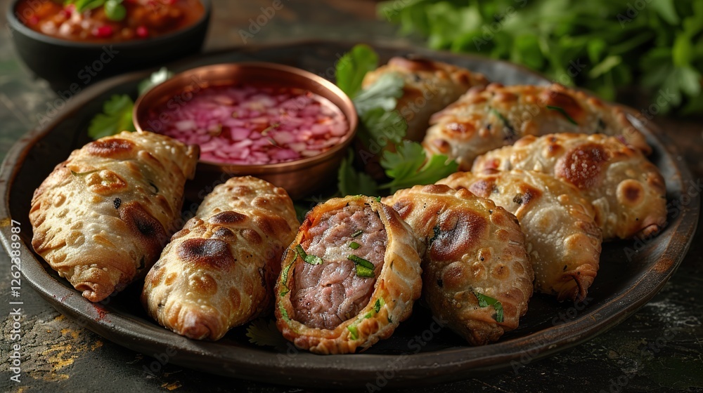 Delicious samosas filled with meat for Eid-ul-Azha feast in 4K HD 8K ...