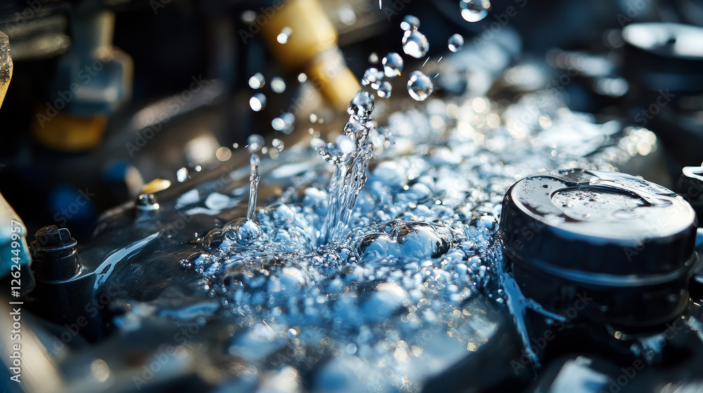 Ilustración de Stock Car engine antifreeze, liquid coolant for vehicle ...