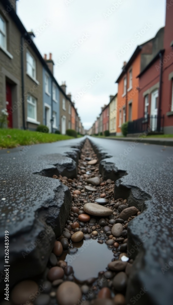 Blurred motion shot depicting ground shaking during Irish earthquake ...