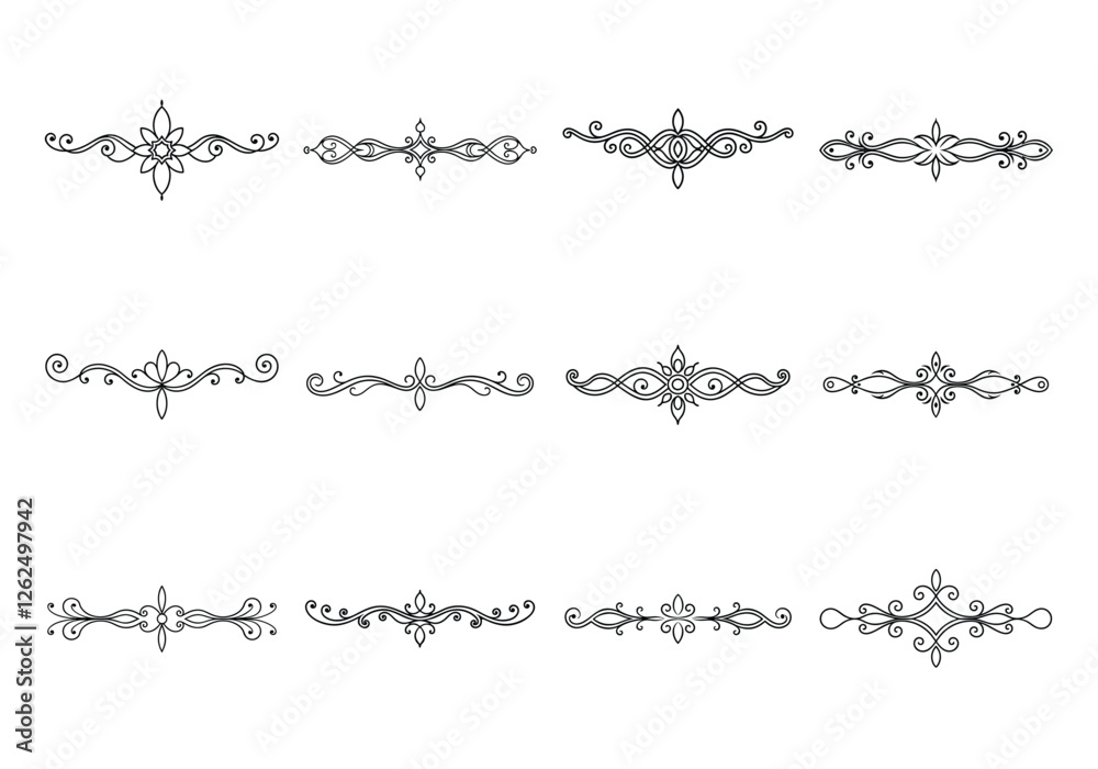 Tet of text delimiters and scroll elements, Graphic underline elements ...