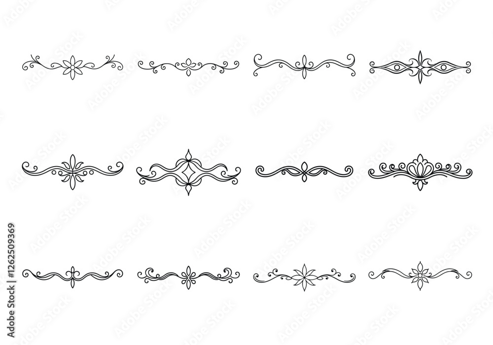 Tet of text delimiters and scroll elements, Graphic underline elements ...
