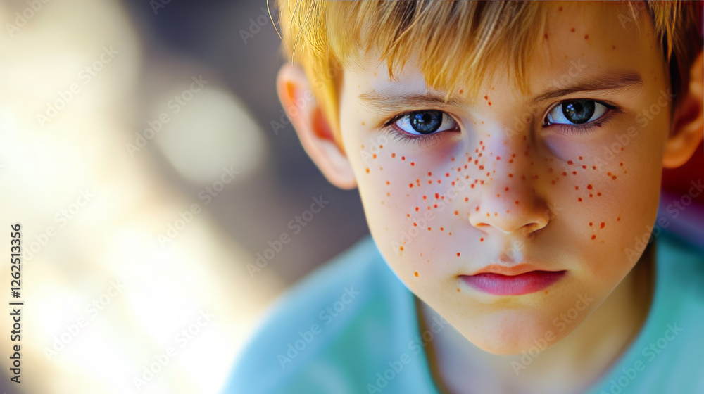 Chicken pox line icons, vector signs of rash spots, blisters ...