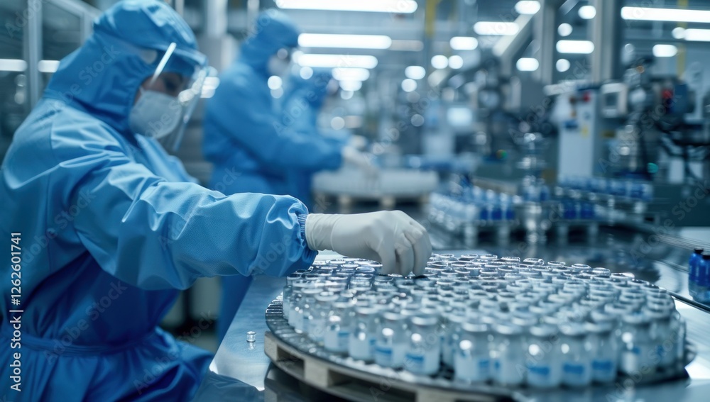 Pharmaceutical Manufacturing Process Stock Illustration | Adobe Stock