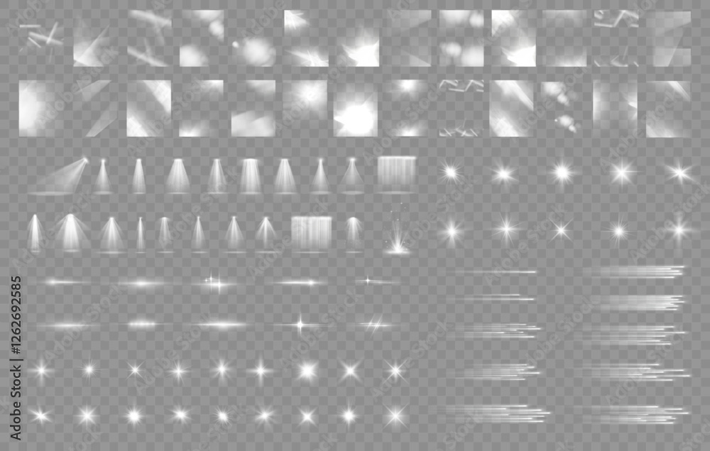 Shine shiny lens spotlight, sunlight spark sun rays, ray twirl vector ...