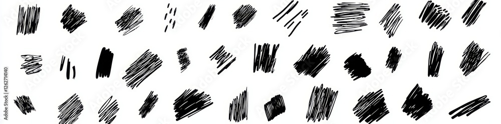 Highlighter underlines and scribbles drawn by hand. Grunge-style ...