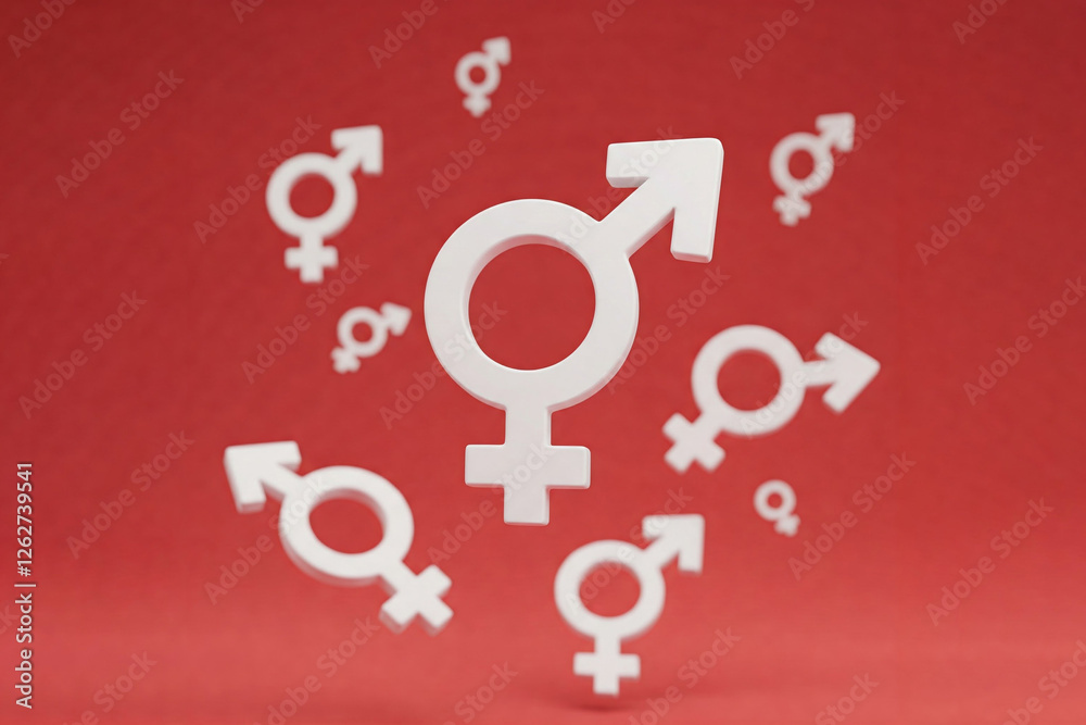 Inclusive Gender Symbols in 3D Rendering, Intersex Representation Stock ...