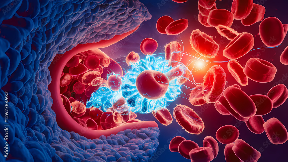 Illustration Stock 3D Render of the Blood Cell Recycling Process Within ...