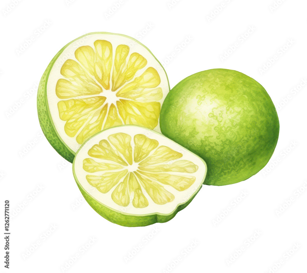 Watercolor pomelo drawing on transparent background in PNG format ...