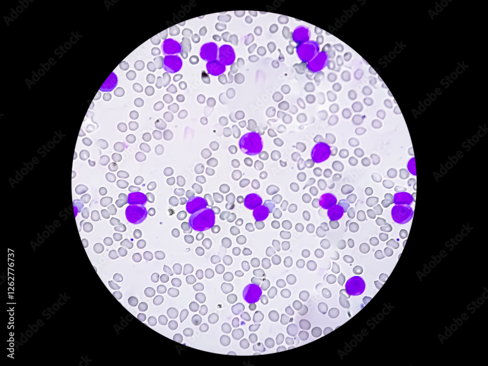 Acute myeloid leukemia (AML) is a type of blood cancer. Microscopic ...