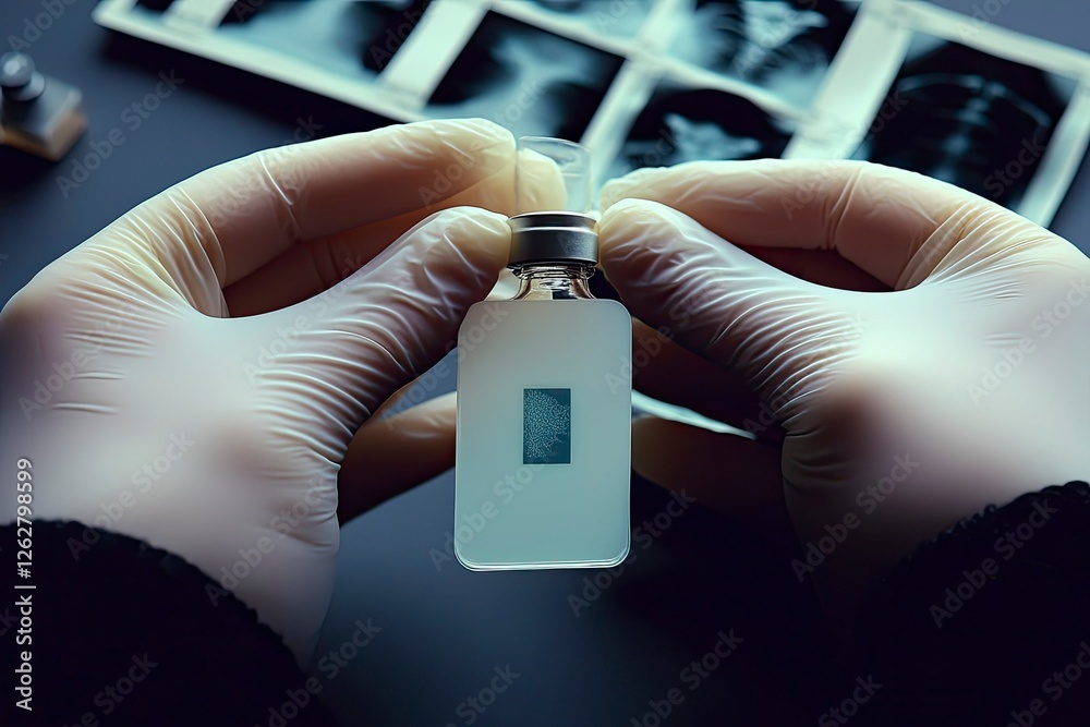 Forensic Scientist Examining Perfume Sample with X-Ray Evidence Stock ...