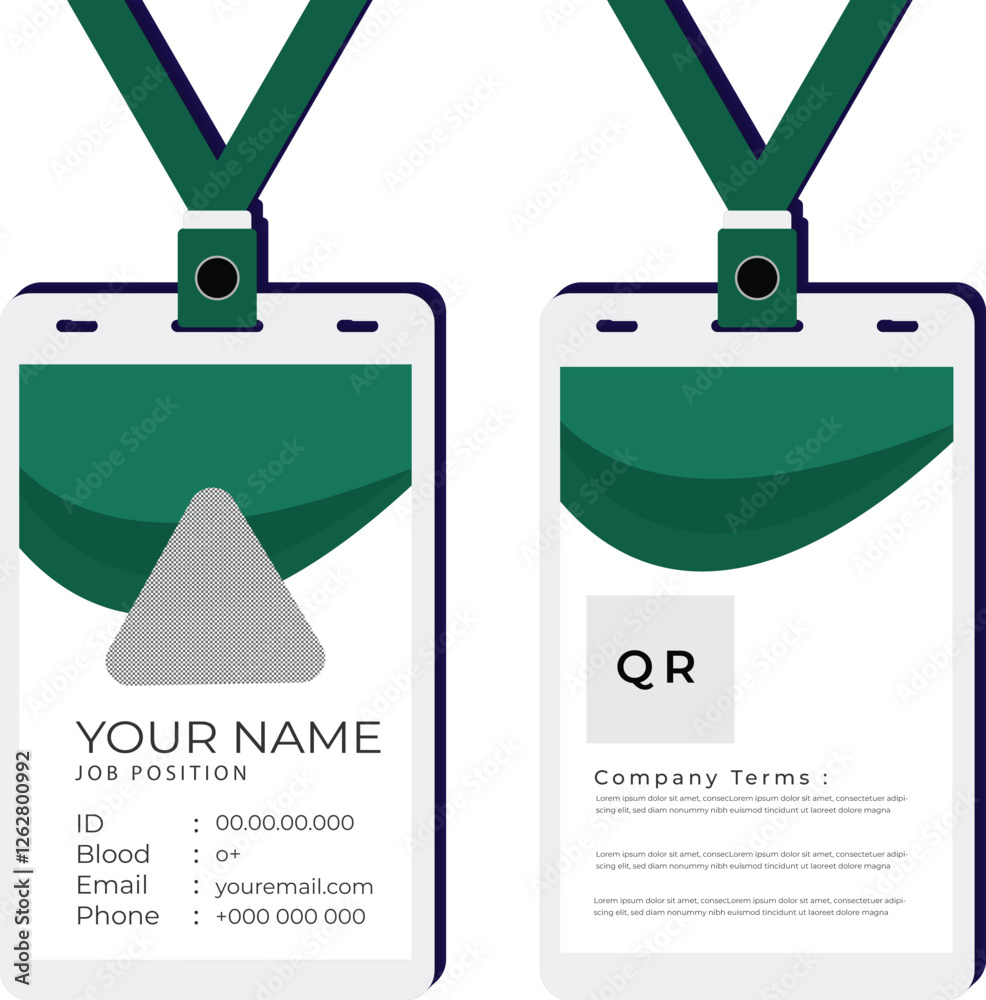 professional corporate id card template, clean id card design with ...