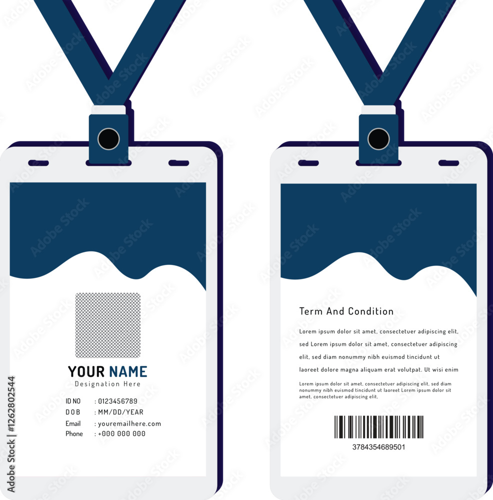 professional corporate id card template, clean id card design with ...