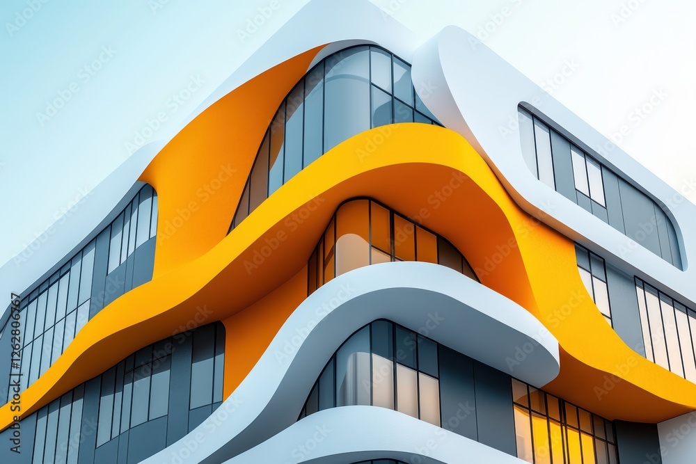 Graphic layouts for modern building advertising leaflets with dynamic ...