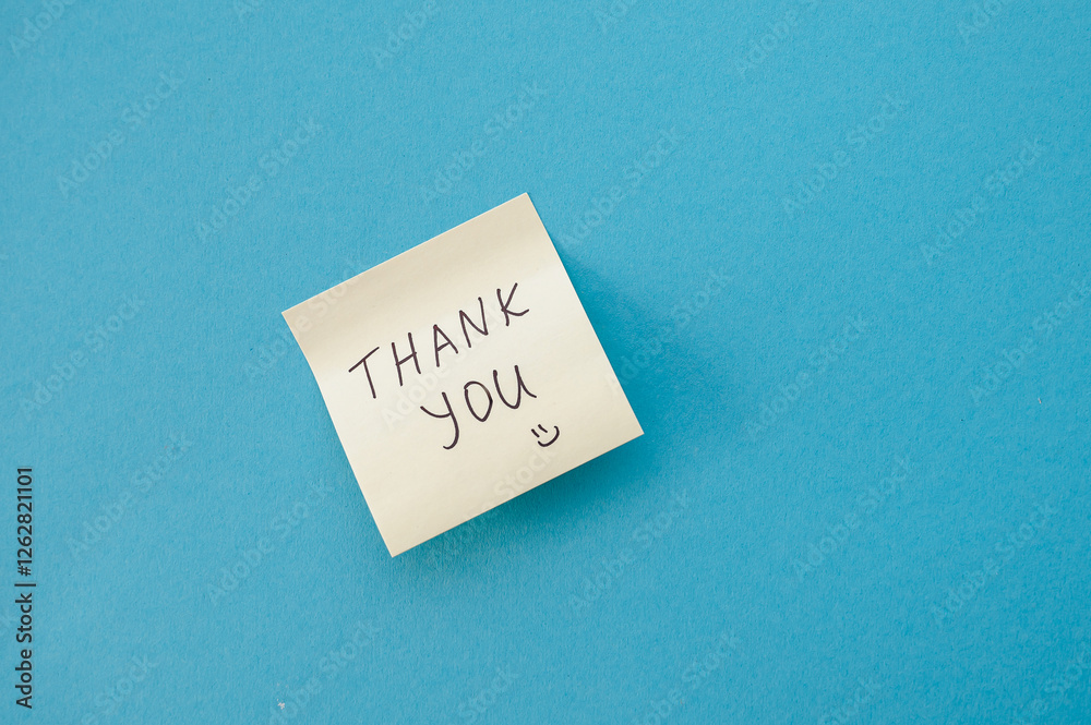 sticky note with text "Thank you!". with happy smiley face Motivational ...