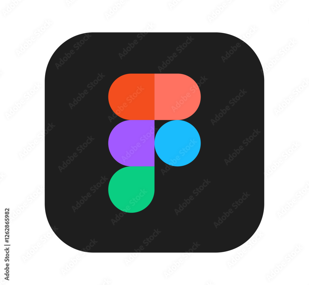 Figma mobile app icon on transparent background, vector illustration ...