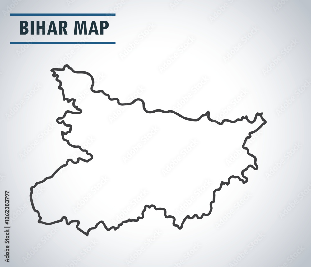 Bihar A Detailed Map of Districts and Geography Stock Vector | Adobe Stock