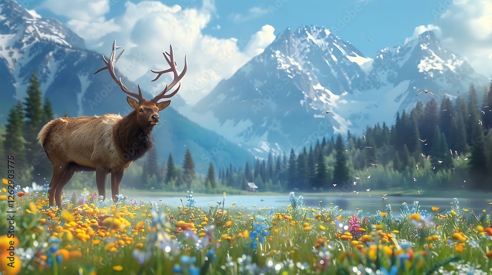 The Irish Elk (Megaloceros giganteus) was a giant species of deer that ...