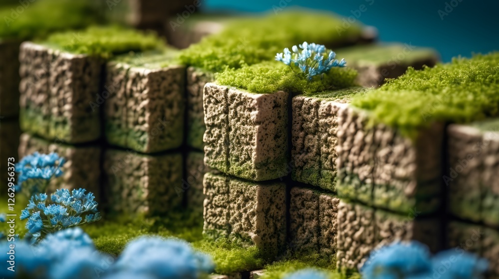 Artistic Vertical Structure Crafted from Interlocking Blocks with ...