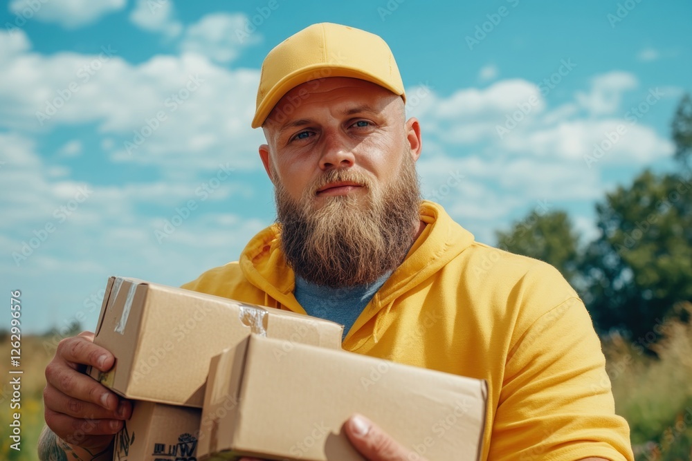 Reliable morning delivery service captured in a vibrant image A ...