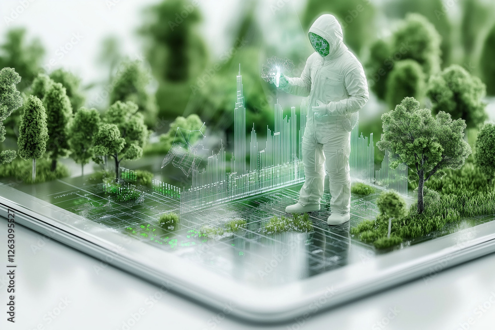 Carbon footprint climate measurement. Industry measurement. Image of a ...