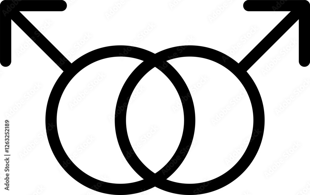 Gender line icons set. Sexual orientation sign. LGBT symbols of hetero ...