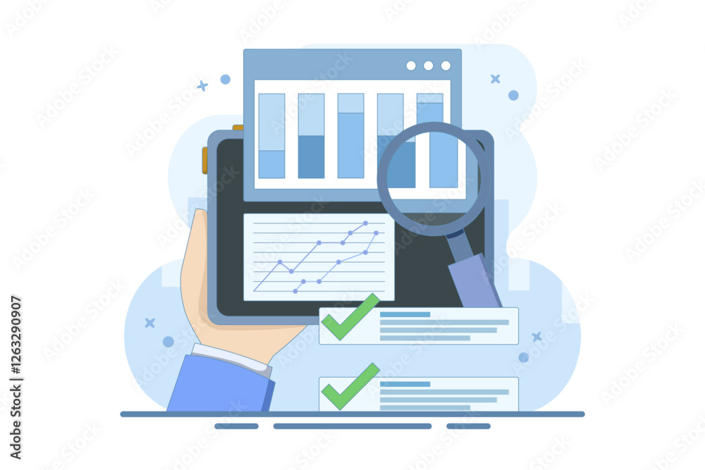 Sales data growth graph analysis report concept on computer or pc with ...