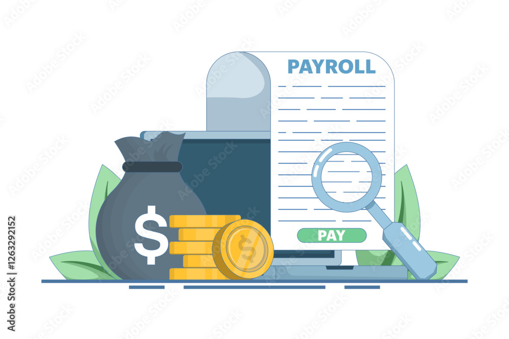 salary payment concept. Invoice paper. payroll, invoice sheet. Payroll ...
