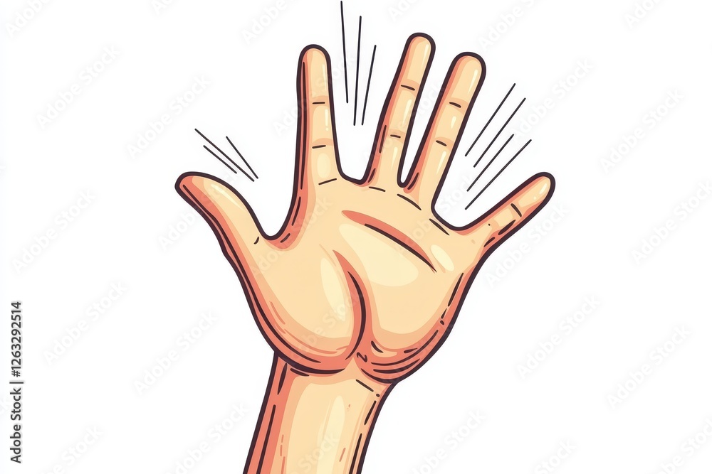 Cartoon hand giving a high five isolated on white background Stock ...