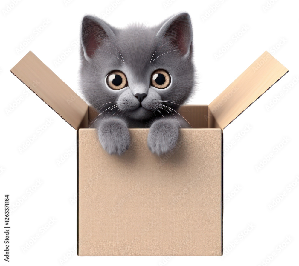 PNG Box cardboard cartoon mammal. Stock Illustration | Adobe Stock
