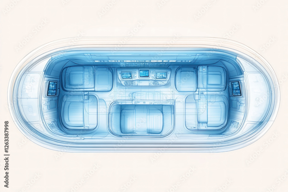 An illustration of an aircraft seating plan showing the layout Stock ...