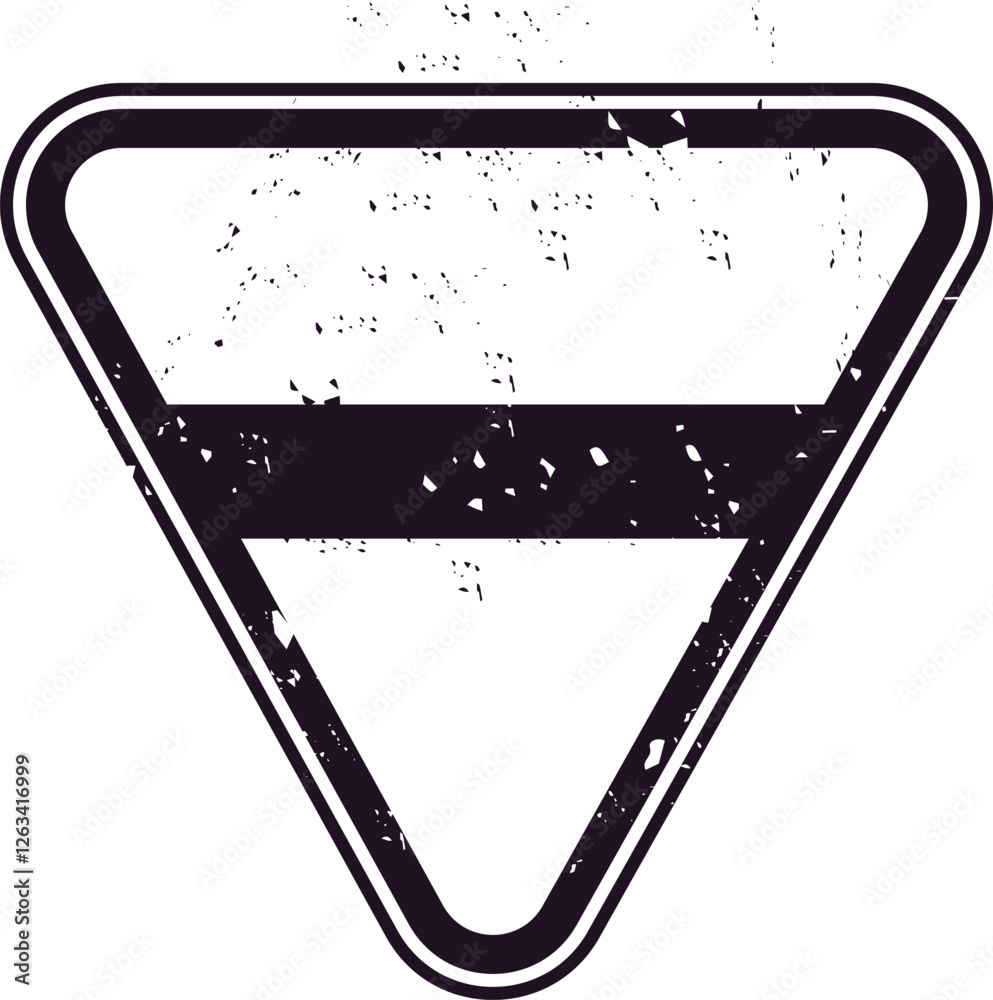 Stock-Vektorgrafik „Black and white triangular yield right of way road ...