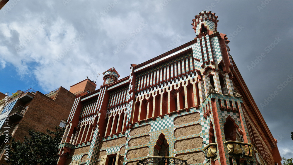 Barcelona, Spain - September 19, 2024: Facade of Casa Vicens, the first ...