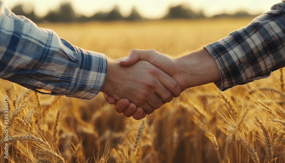 Agriculture Business Contract Between Two Handshake Farmers: Life Of ...
