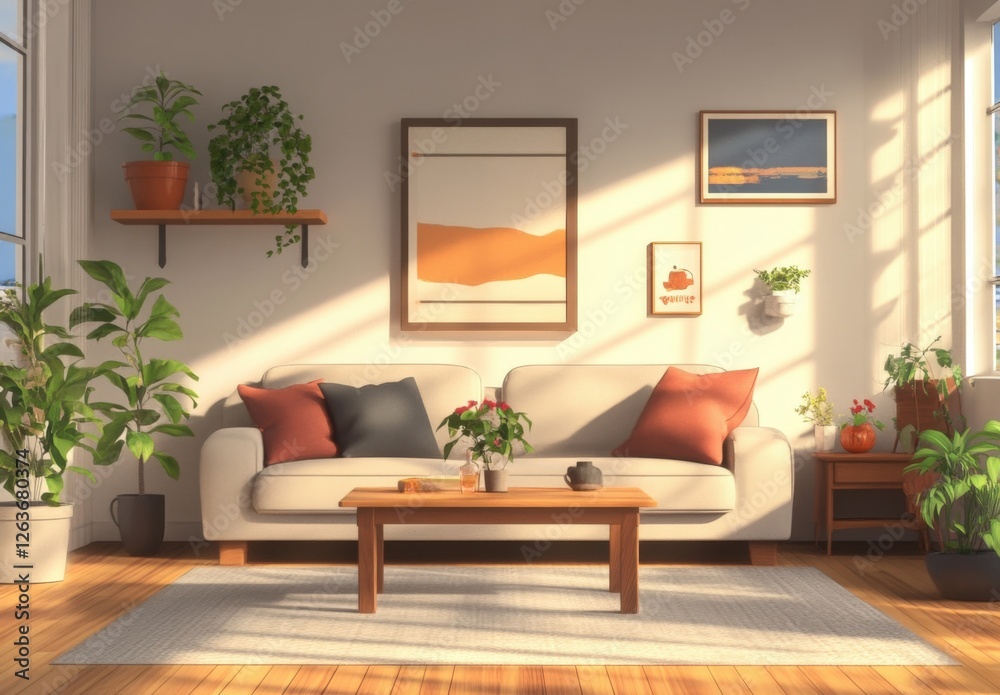 animated virtual backgrounds, stream overlay loop, living room interior ...