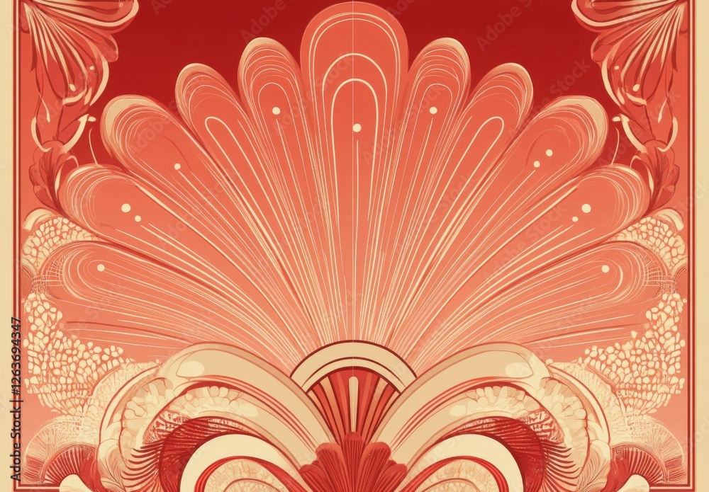 Art deco frame. Vintage linear border. Design a template for ...