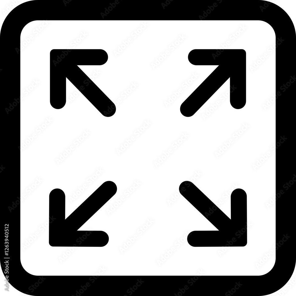Zoom screen logo design Full Screen Arrow and Exit Screen Icons line ...