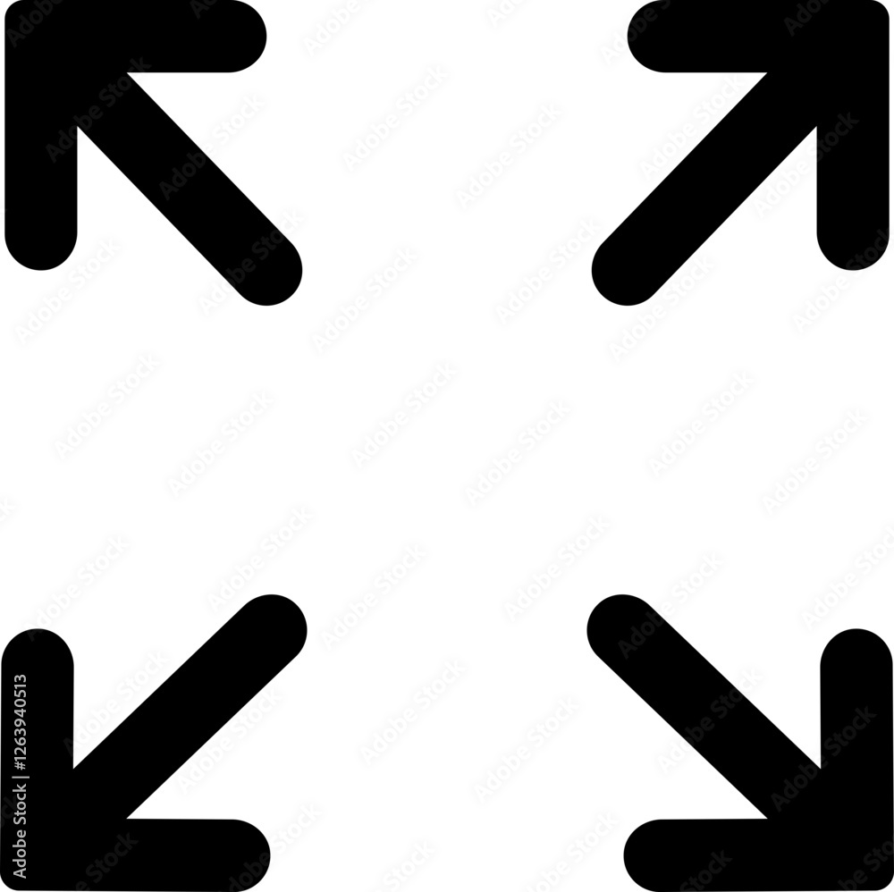 Zoom screen logo design Full Screen Arrow and Exit Screen Icons line ...