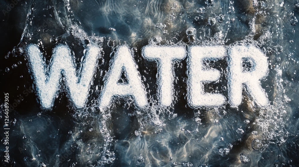 Water word formed in ocean waves, splash background, environmental ...