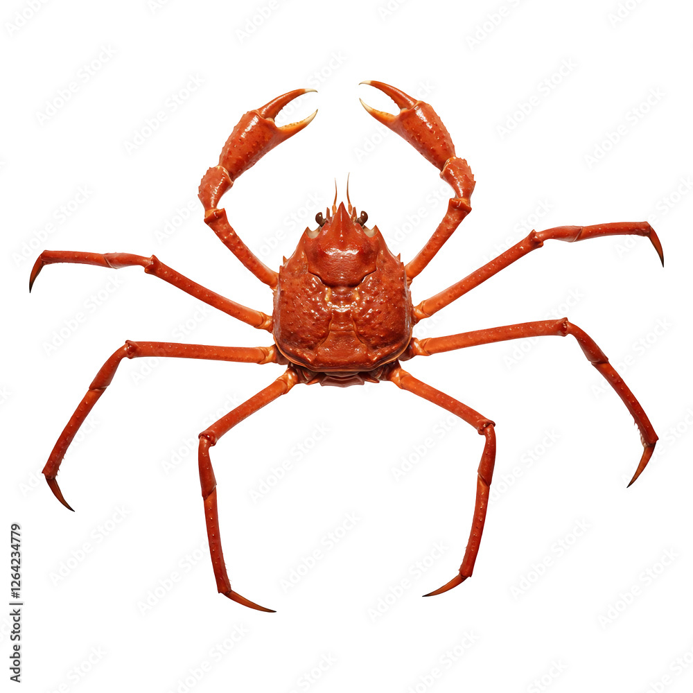 Crimson-hued Spider Crab, Overhead View. Stock Photo | Adobe Stock