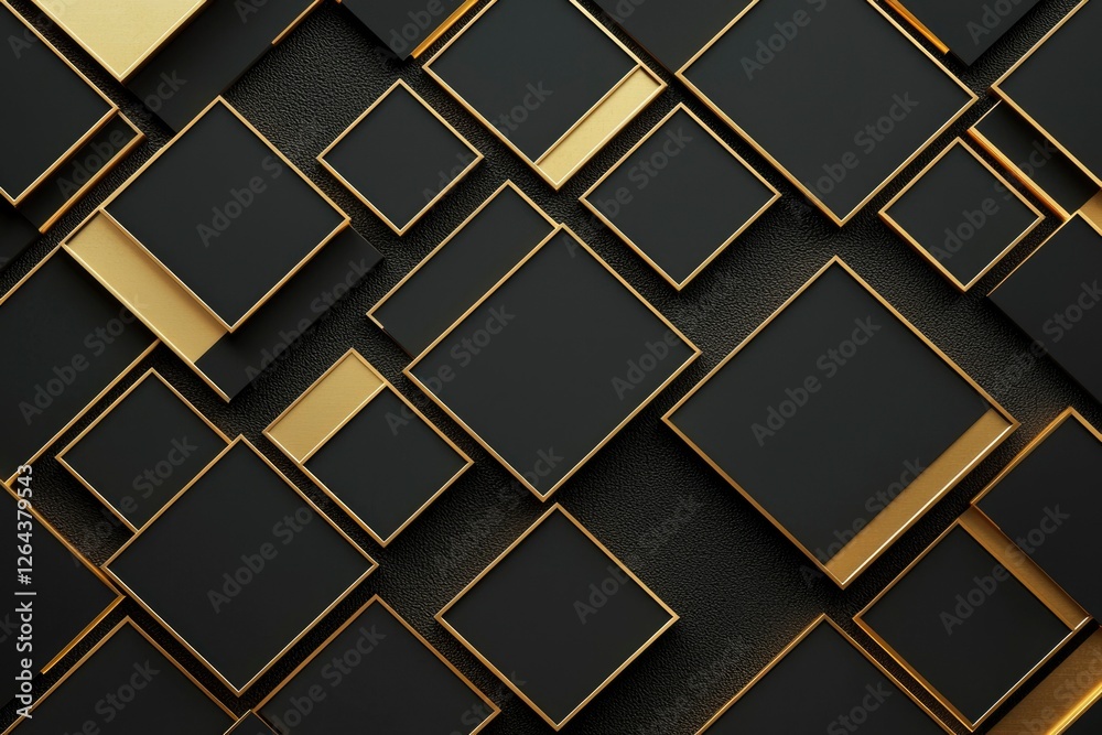 Abstract composition of 3D squares floating and rotating for background ...